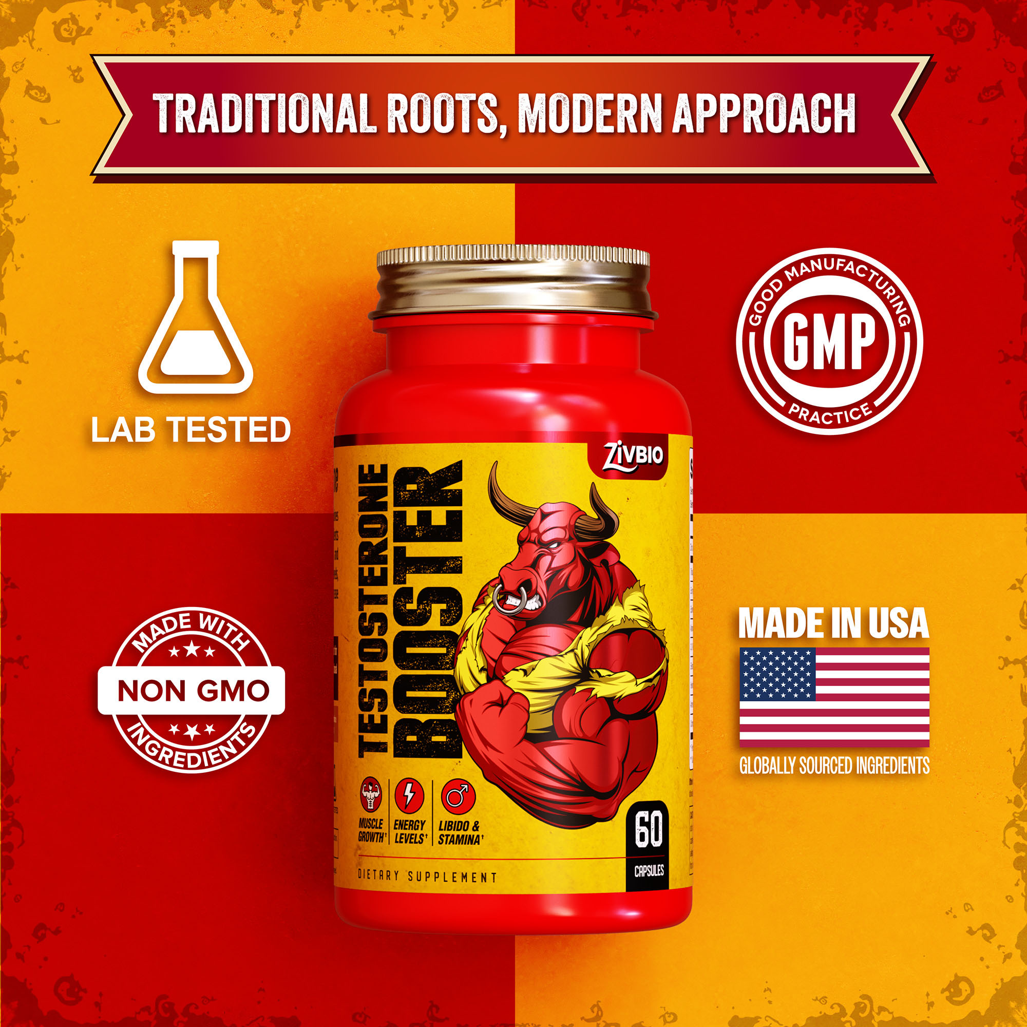 Zivbio - Testosterone Booster Supplement for Men